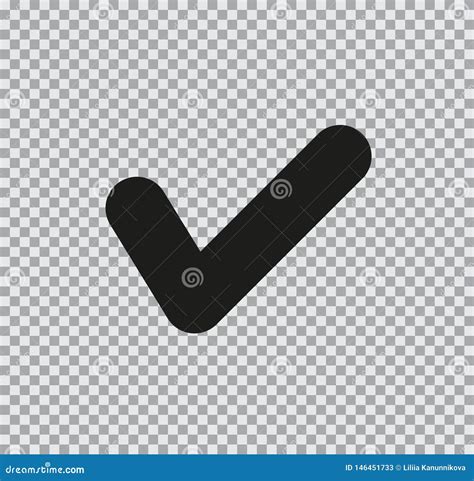 Vector Flat Check Mark Icon Black On Transparent Background Stock Illustration Illustration Of