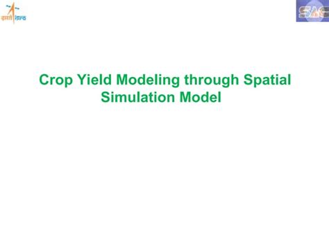 Crop Yield Modeling Using Sar Data And Rs Ppt