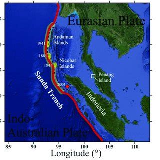 Regional Map Of Sumatra Subduction Zone And Rupture Areas Of Past Great Download Scientific