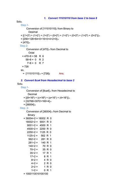 SOLUTION Binary To Decimal Conversion Studypool