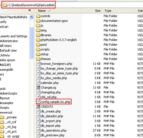Create Config Inc Php