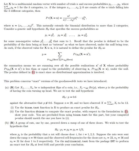 Solved Let X Be A Multinomial Random Vector With Number Of