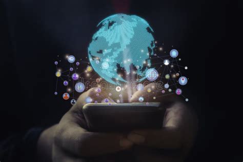 A Man Using Smart Phone Analyzing Graph For Data Management To Make Report Stock Photo Image