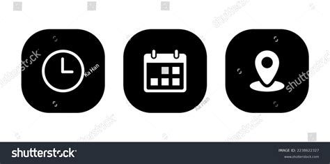 Time Date Address Icon Vector Isolated Stock Vector Royalty Free 2238622327 Shutterstock