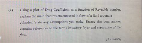 Solved A Using A Plot Of Drag Coefficient As A Function Of Chegg Com