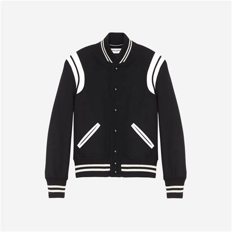 생로랑 울 테디 자켓 블랙 화이트 Saint Laurent Kream