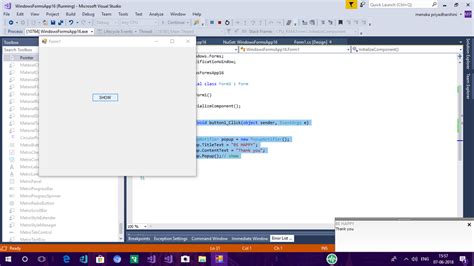 Popup Notification In Windows Forms