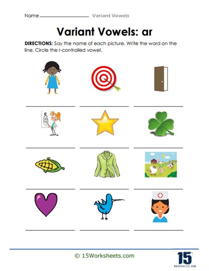 Variant Vowels Worksheets 15