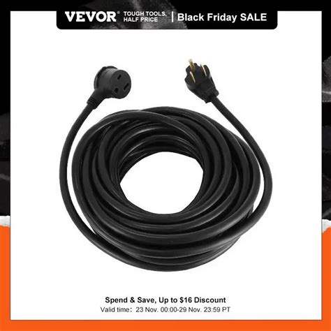Vevor Generator Socket Extension Cable Power Cord 50ft 250v 50amp Heavy Duty 10 3 Welder Mig Tig