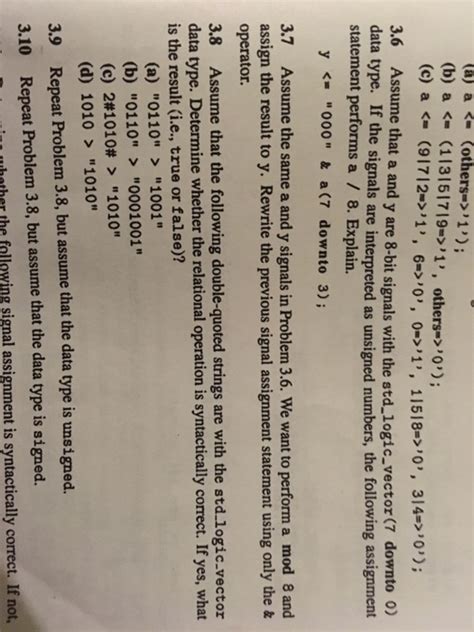 Solved Assume That A And Y Are Bit Signals With The Chegg