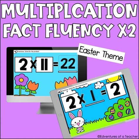 Multiplication Fact Fluency X1 10 Bundle Easter Theme Boom Cards