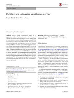 Particle Swarm Optimization Algorithm An Overview Particle Swarm Optimization Algorithm An