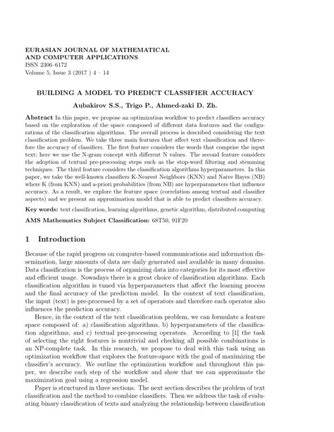 pdf building a model to predict classifier accuracy