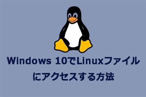 Windows 10でlinuxファイルにアクセスする方法 Minitool