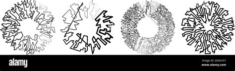 Geometric Random Circular Element Abstract Angular Circle Shape Stock Vector Illustration