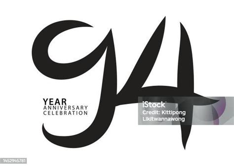 94 주년 기념일 축 하 블랙 컬러 로고 타입 벡터 94 숫자 디자인 94 번째 생일 초대장 로고 번호 디자인 벡터 일러스트 레이 션 그래픽 요소 서예 글꼴 타이포그래피