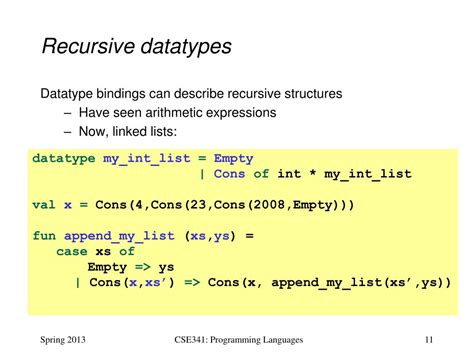 Ppt Cse 341 Programming Languages Lecture 5 More Datatypes And
