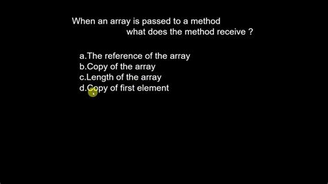 When An Array Is Passed To A Method What Does The Method Receive Shorts Shortsfeed Youtube