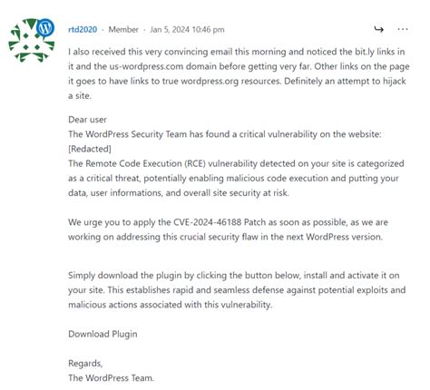 Fake Cve Phishing Scam Tricks A New Threat To Wordpress Websites