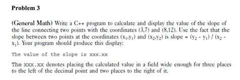 Solved Problem General Math Write A C Program To Chegg