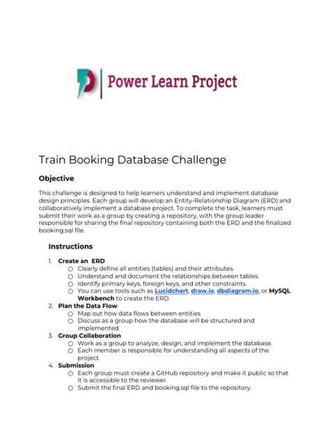Train Booking Database Challenge Pdf Databases Relational Database