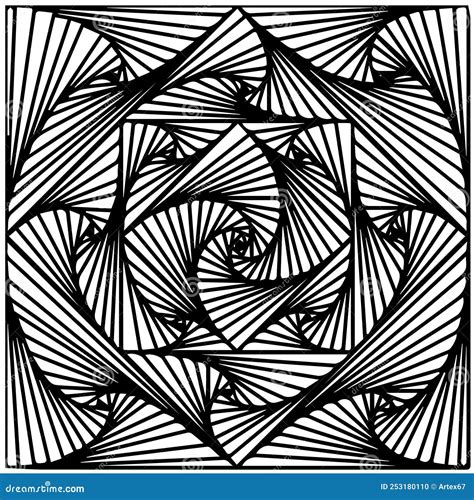 Image Of A Geometric Figure From Straight Lines And Curls Stock Vector