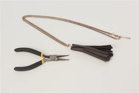 Diy Long Leather Tassel Necklace