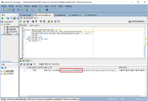 Oracle Character Set 변환 10 6 3 Clob Type 한글 변환 방법 생산성 Skill