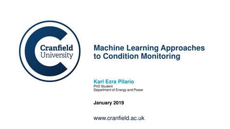 Pdf Machine Learning Approaches To Condition Monitoring