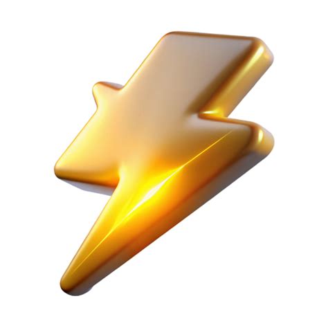 Dramatic Classic Golden Lightning Bolt 3d Render 4k 56408062 Png