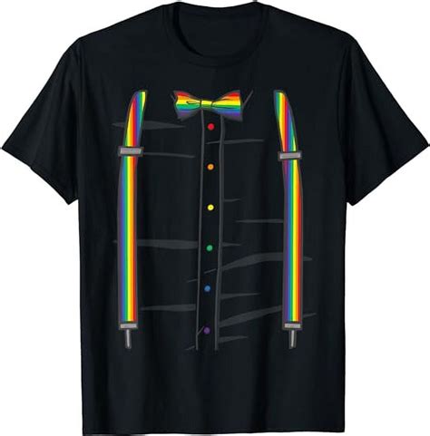 Ally Rainbow Bow Tie Suspenders Pride Month Lgbtq T Shirt