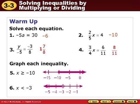 Solving Inequalities By Multiplying Or Dividing