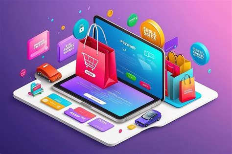 Premium Photo 3d Realistic Online Shopping On Landing Web Page Or Mobile Application Concept