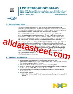 LPC1768 Datasheet PDF NXP Semiconductors