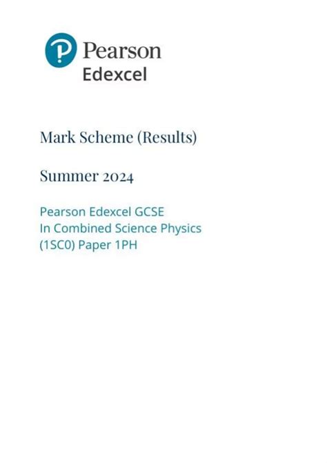 Edexcel Gcse Combined Science 1sc0 1ph Paper 3 Physics 1 Higher Tier