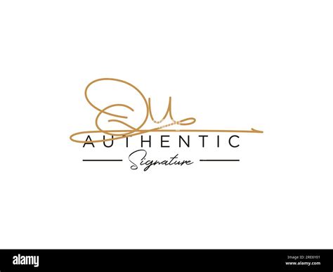 Qu Signature Logo Template Vector Stock Vector Image And Art Alamy