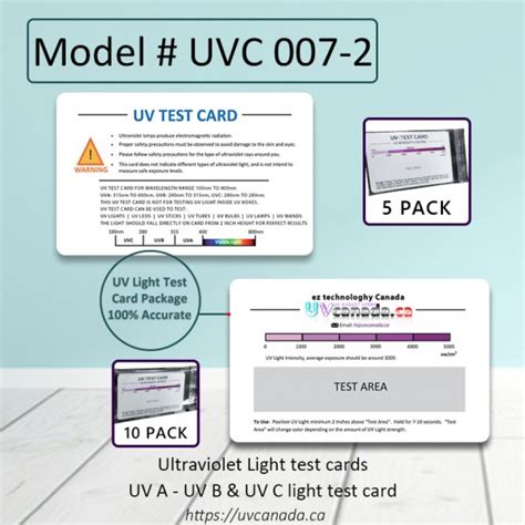 UVC 007 2 UV Light Test Card 5 Pack