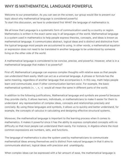 why is mathematical language powerful download free pdf mathematics