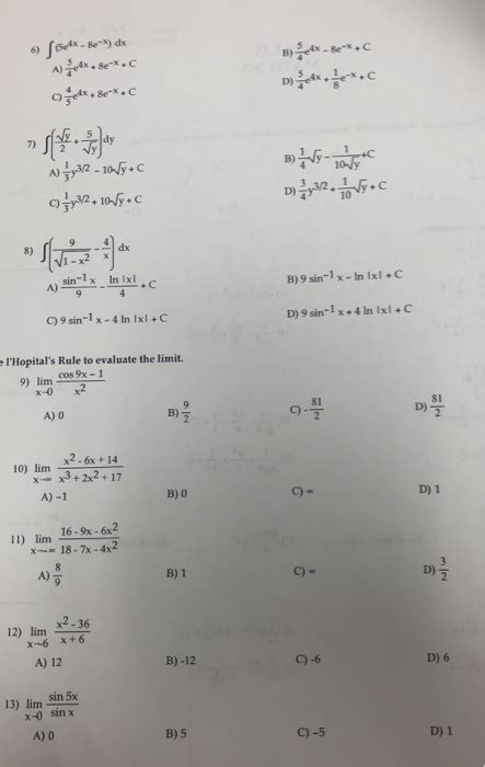 Solved Sex 8 2 Dx A Ax 8e X C 4 8e X C A 32312 10w Y C