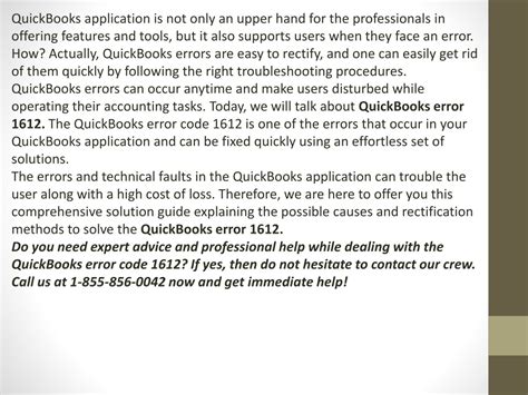 Ppt Quickbooks Error 1612 Issue Lets Troubleshoot It Powerpoint Presentation Id 11950020