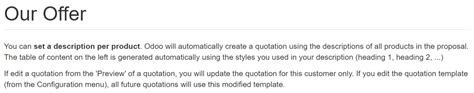 Use Quotation Templates Odoo Documentation