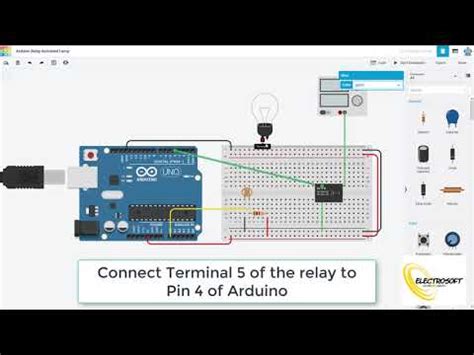 TinkerCad Tutorial Arduino Relay Activated Lamp