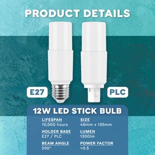 Led Stick Led W W Led Stick Bulb Light Led Ceiling Light Mentol Led Downlight Bulb Shopee