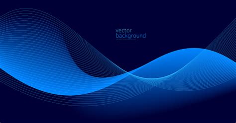 부드러운 그라데이션 벡터 추상적 배경 편안하고 조용한 예술과 함께 흐르는 진한 파란색 곡선 모양은 건강 의학 또는 음악 사운드를 설명 할 수 있습니다 3차원 형태에 대한
