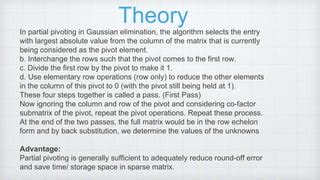 Gauss Elimination With Partial Pivot PPTX Programming Languages Computing