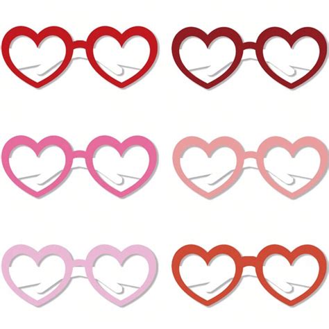 6pcs New 2023 Valentines Day Theme Pink Heart Shaped 3d Paper
