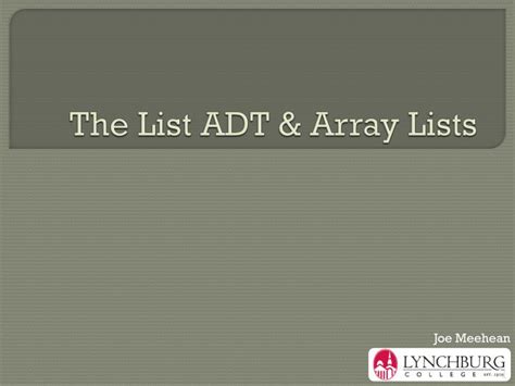 Ppt The List Adt And Array Lists Powerpoint Presentation Free Download Id5371402
