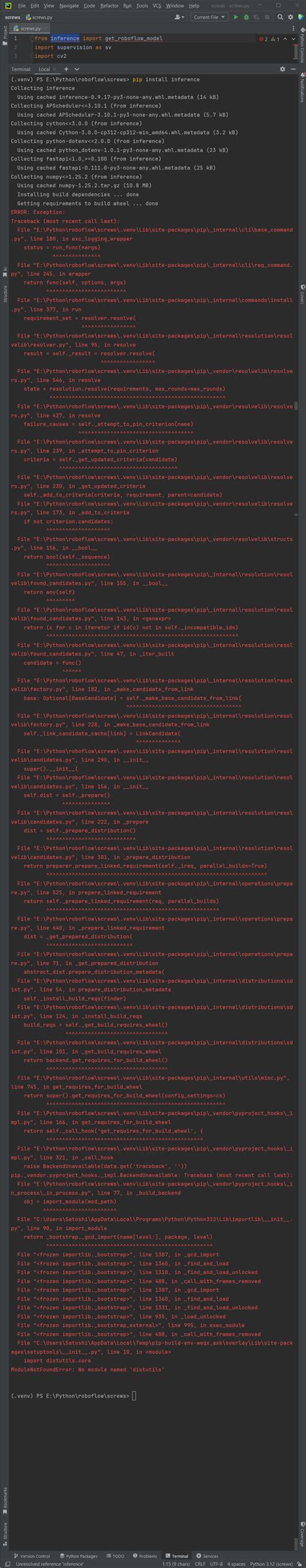 Not Installing Inference 🤝 Community Help Roboflow