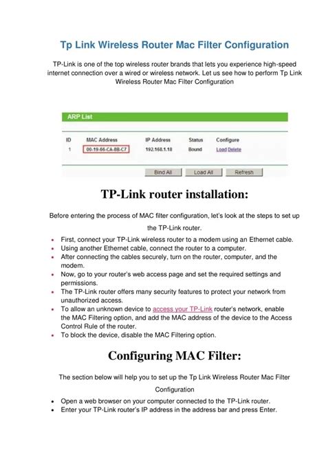 PPT Tp Link Wireless Router Mac Filter Configuration Easy Guide PowerPoint Presentation ID