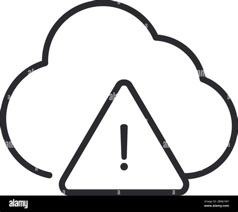 Alert Icon Cloud Computing Data Warning Attention Danger Exclamation Mark Precaution Line